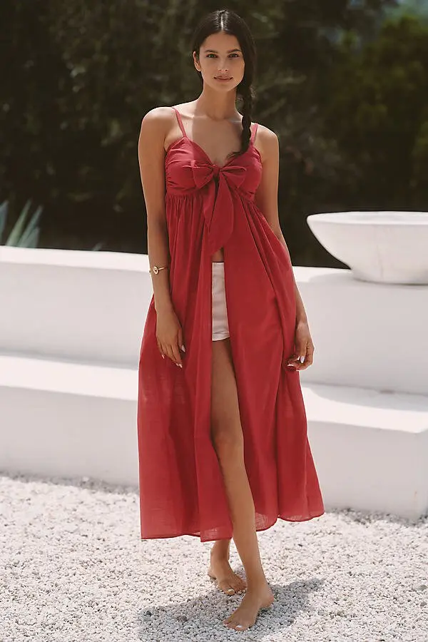 CELANDINE Flowy Cape Maxi Top - Muted Strawberry