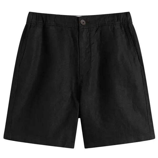 WAX LONDON Kurt Washed Linen Shorts - Black