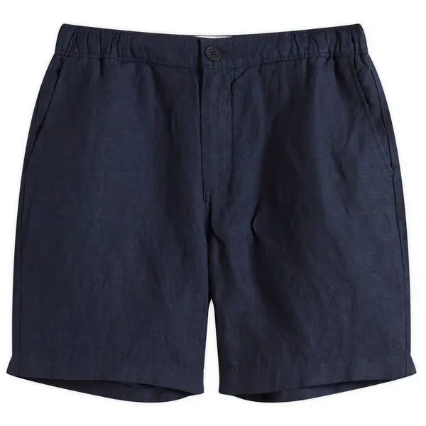 WAX LONDON Kurt Two-tone Linen Shorts - Navy