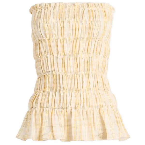 Faithfull The Brand Iris Strapless Top - Piato Check