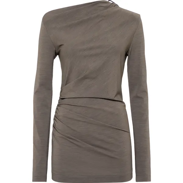Brunello Cucinelli Ruched Techno Wool Jersey T-shirt