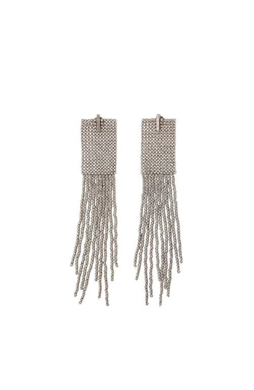 Brunello Cucinelli Frayed Dangle Earrings - Silver