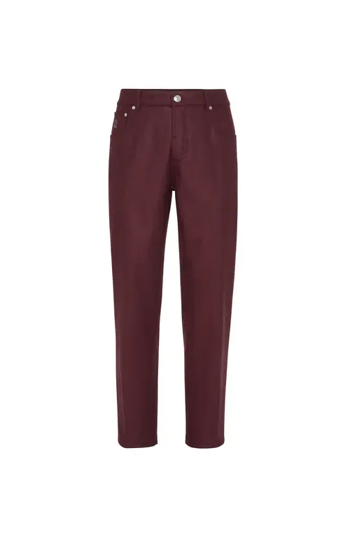 Brunello Cucinelli Flannel Trousers - Bordeaux