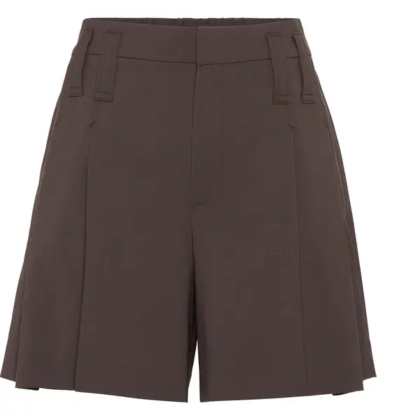 Brunello Cucinelli Tailored Formal Shorts With Monili - Cocoa