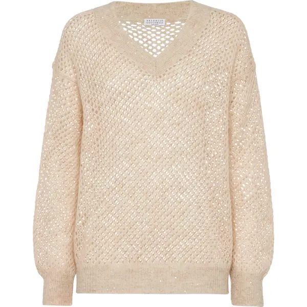 Brunello Cucinelli Mesh Knit Sweater - Warm Beige