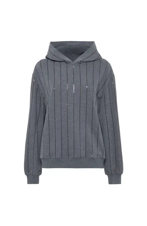 Brunello Cucinelli Embroidered French Terry Top - Lead