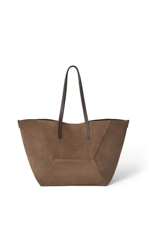 Brunello Cucinelli Suede Tote Bag - Bark
