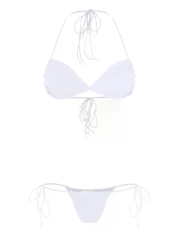 AMIR SLAMA Tie-fastening Triangle Bikini Set - White