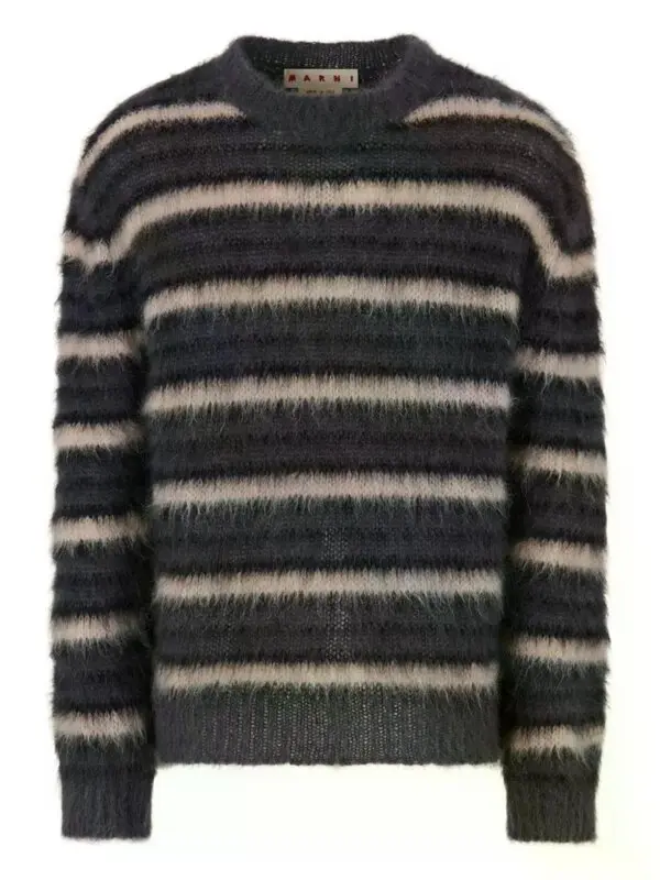 Marni Striped Fluffy Sweater - Rgn77 Antique Silver