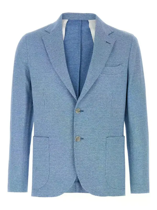 BARBA NAPOLI Dynamic 201 Houndstooth-patterned Blazer - Blue