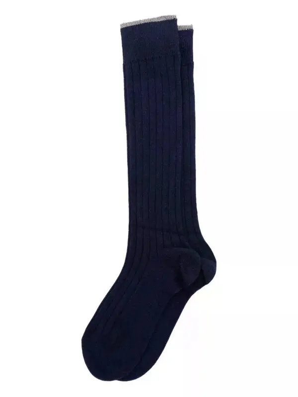 Brunello Cucinelli Ribbed Knee-high Socks - Blue