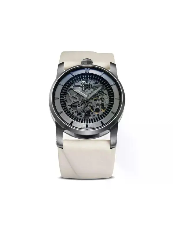 FOB PARIS Skeleton 41mm Watch - Silver