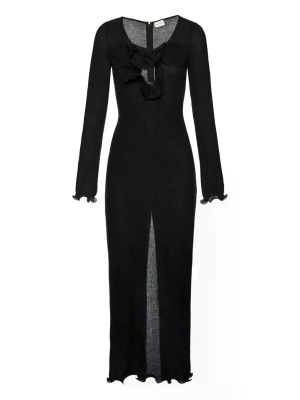 Magda Butrym Floral-appliqué Long-sleeve Dress