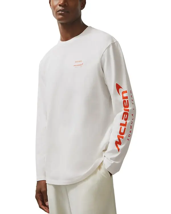 REISS Mclaren Legacy Long Sleeve Graphic Tee - White