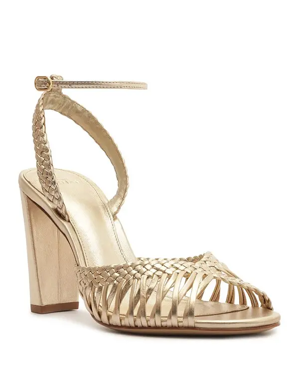 ALEXANDRE BIRMAN Agatha 90 Leather Sandals - Golden
