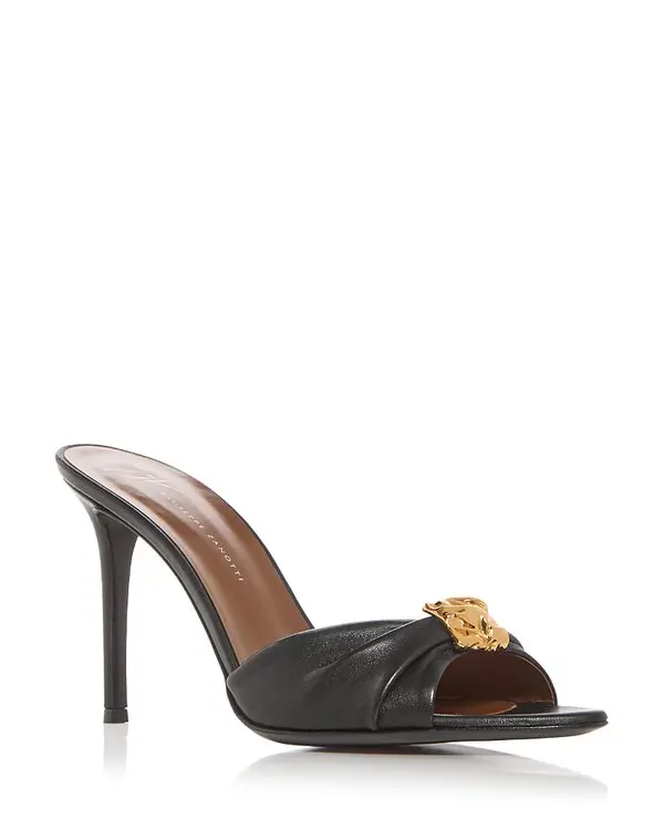 GIUSEPPE ZANOTTI Clandestino Nugget Slide Sandals - Nero