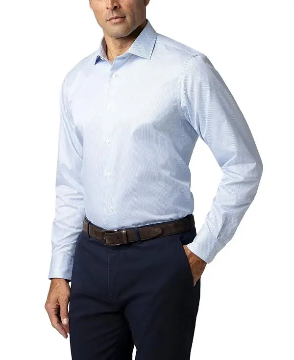 Robert Talbott Reynolds Mini Stripe Twill Classic Fit Shirt - Blue
