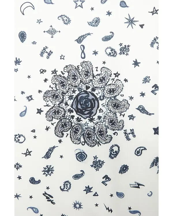 Zadig&Voltaire Bandana Print Mixed Silk Square Scarf - Cloud