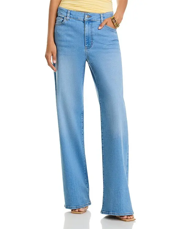 FRAME Le Slim Palazzo Long High-rise Jeans - Honeymoon