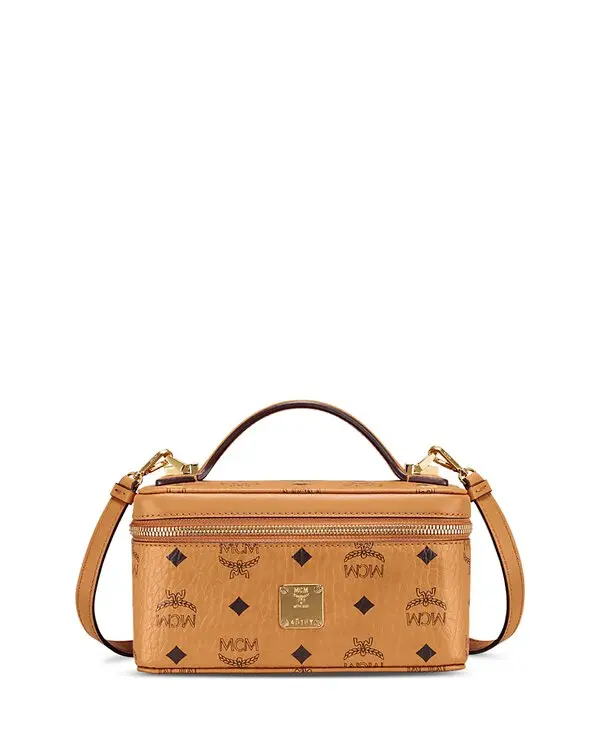 Mcm Aren Vi Mini Vanity Case Crossbody - Cognac