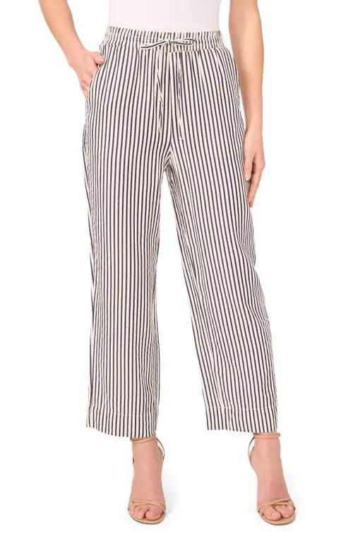 CECE DUPRAZ Stripe Drawstring Ankle Pants