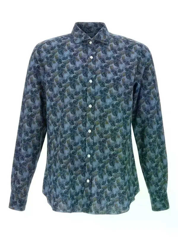 BARBA NAPOLI Floral-print Shirt - Blue