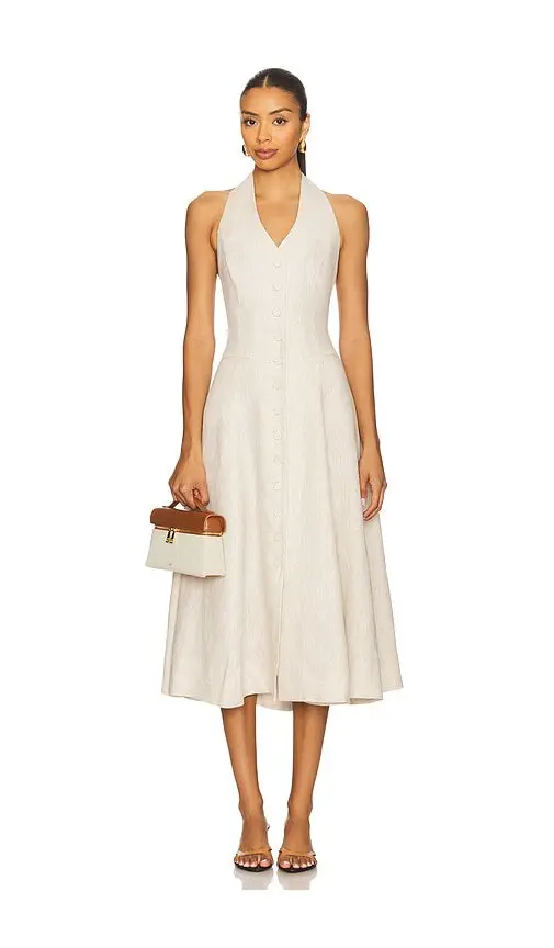 L'academie By Marianna Uma Linen Midi Dress