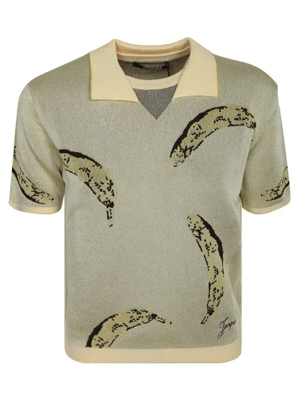 Jacquemus Knitted Polo With Banana Pattern