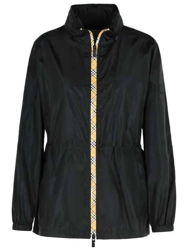 Burberry Check Motif Nylon Jacket - Black