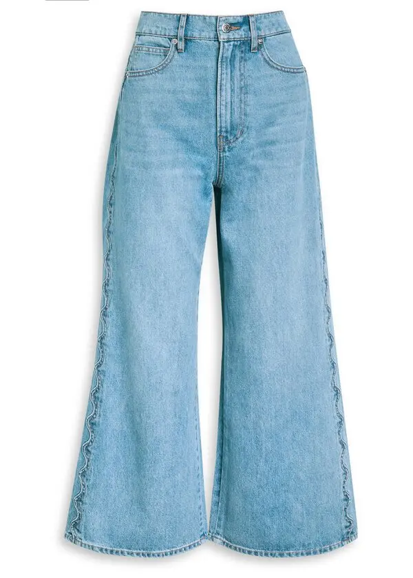 Veronica Beard Taylore Cropped Wide-leg Jeans