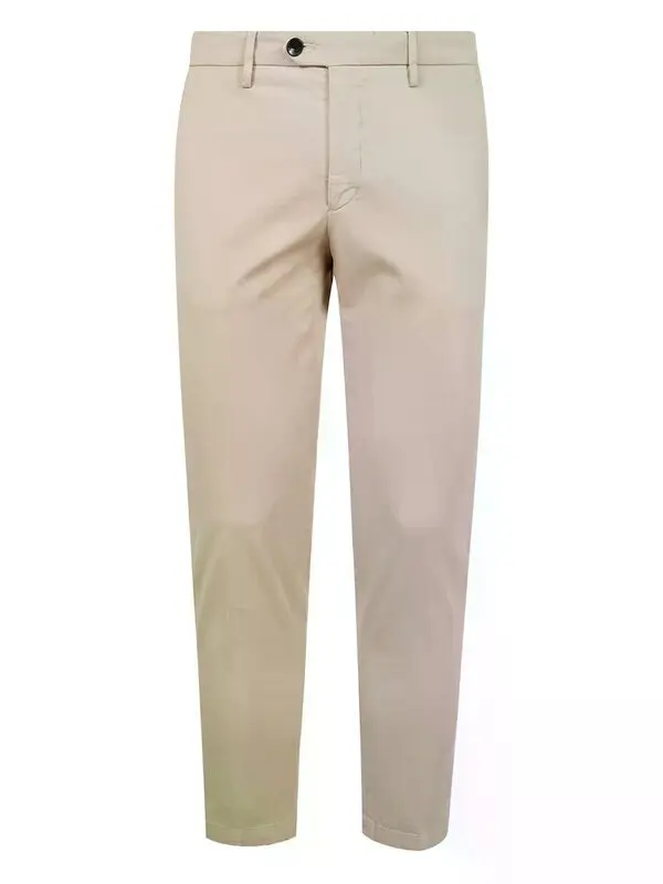 MICHAEL COAL Stretch-cotton Straight Leg Pants - Neutrals