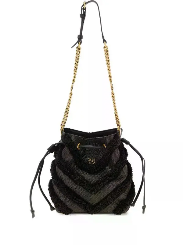 Pinko Chevron-pattern Bucket Bag With Fringed Decoration