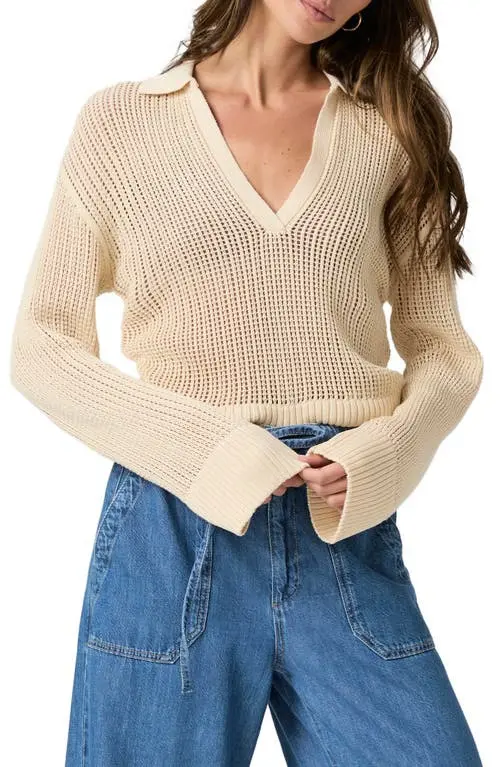 Paige Riva Open Stitch Sweater - Neutral Ecru