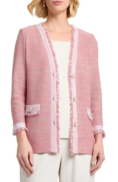 Misook Heritage Fringe Trim Jacket
