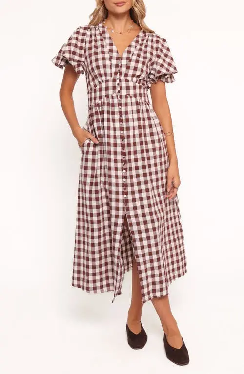 PETAL & PUP Checked Midi Dress