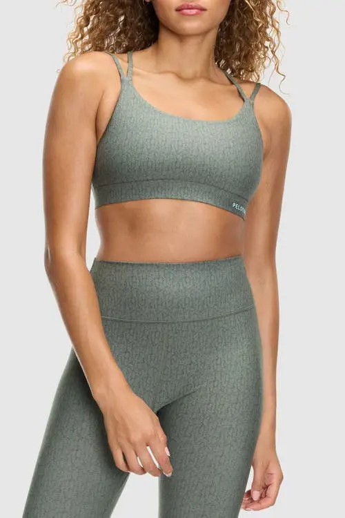 PELOTON Cadent Strappy Y Back Braprint - Abstract Crosshatch