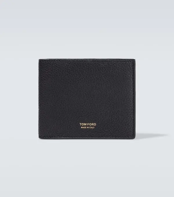 TOM FORD T Line Leather Bifold Wallet - Black