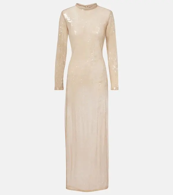 ADRIANA DEGREAS Sequined Maxi Dress