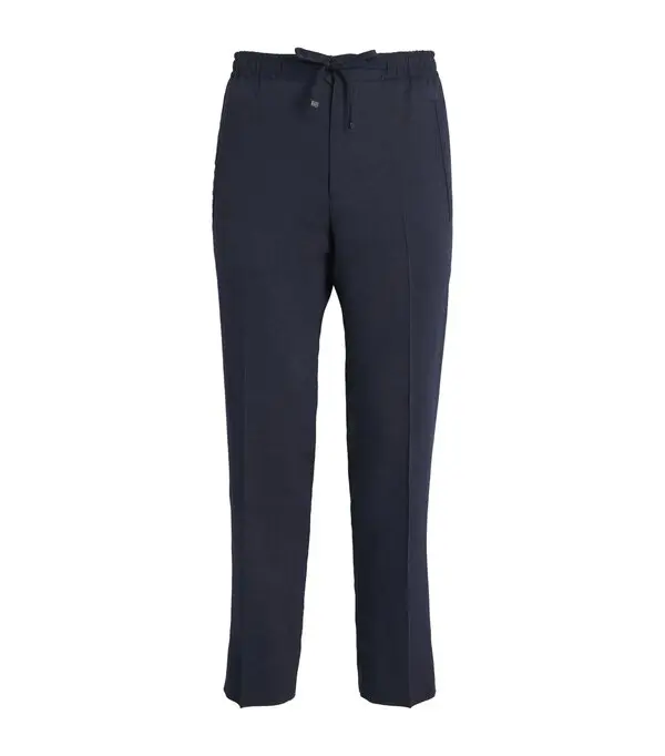 Corneliani Linen-wool-mohair Straight Trousers