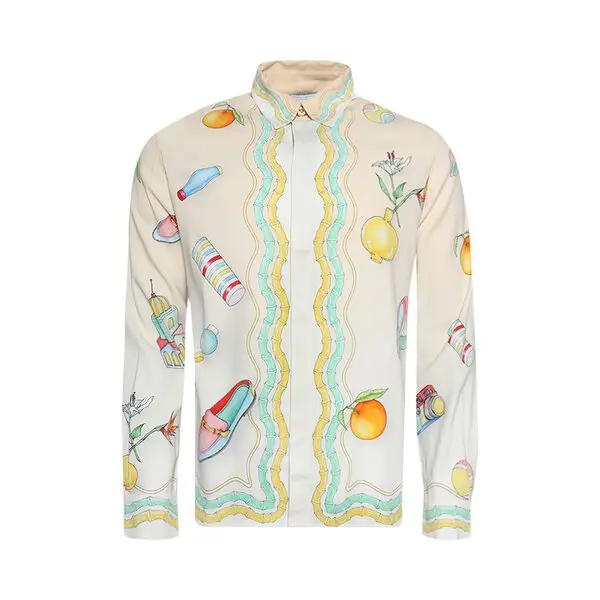 Casablanca Cuban Collar Long-sleeve Shirt 'objets En Vrac