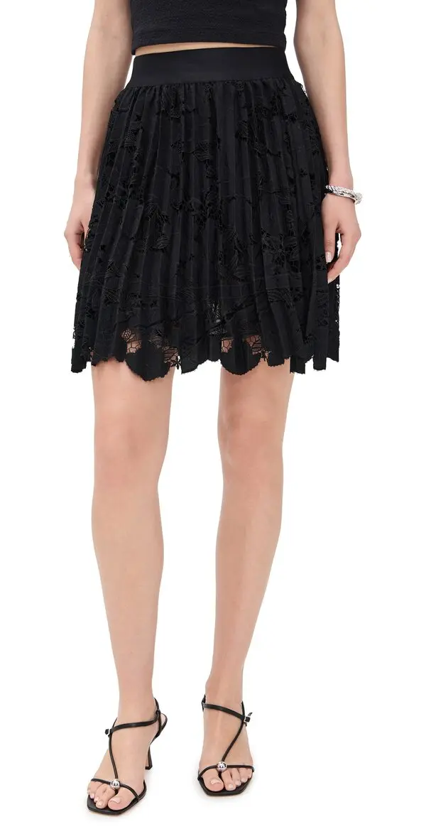Le Superbe Mini Pleated Lace Skirt