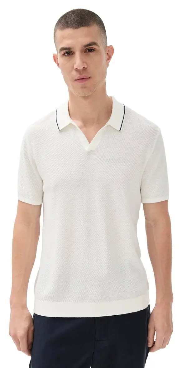 Marine Layer Greyson Sweater Polo - White