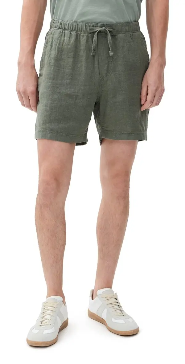 Faherty Brand Linen Drawstring Shorts - Spruce
