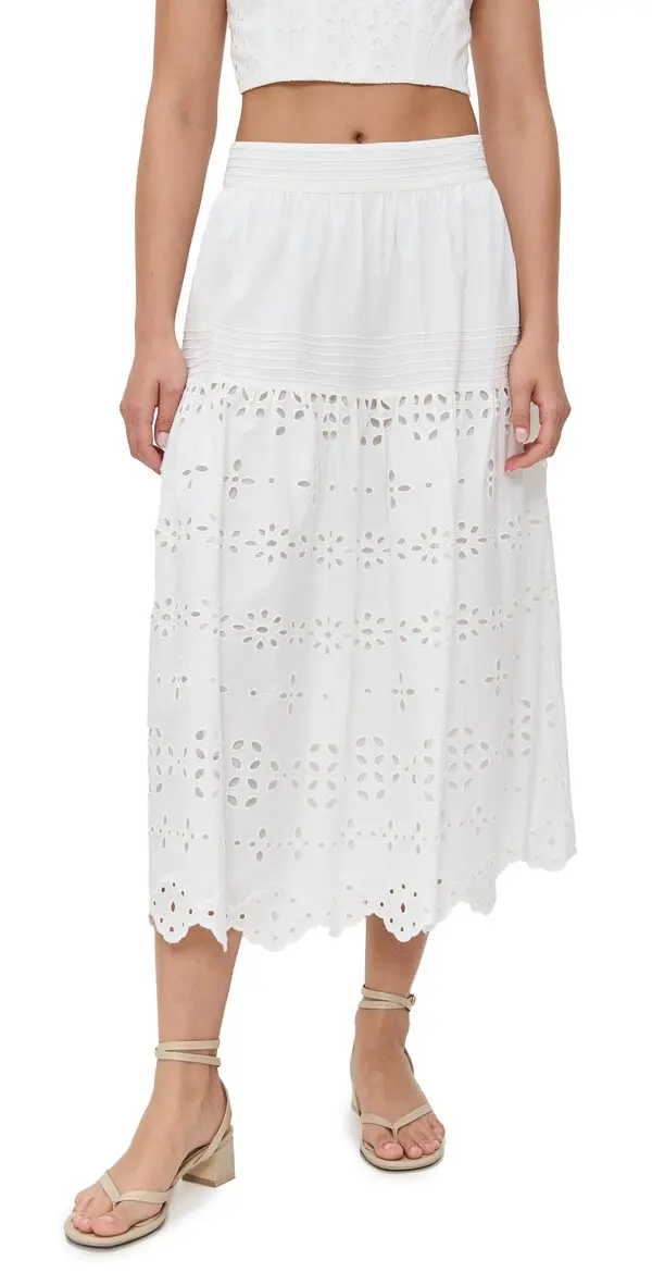 Hemant & Nandita Eyelet Midi Skirt