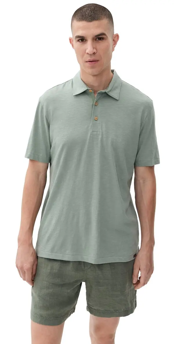 Faherty Brand Sunwashed T-shirt Polo - Sage Creek