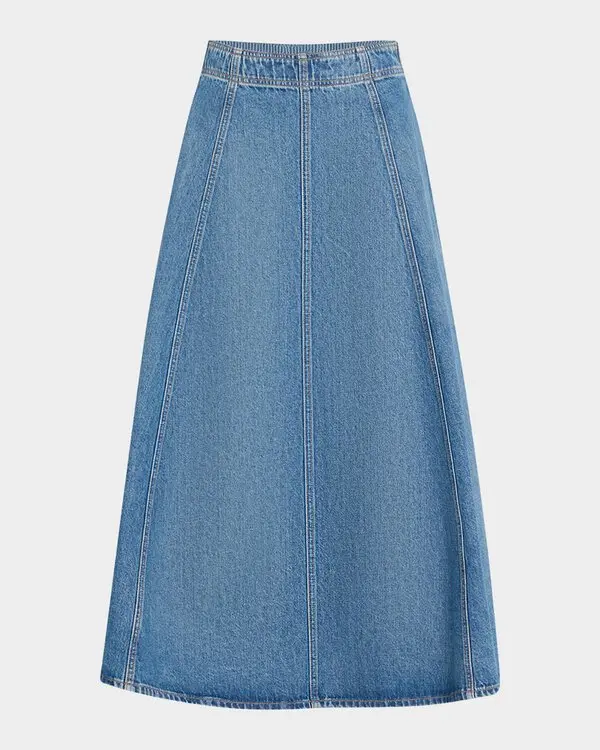 Ulla Johnson Uma Denim Midi Skirt - Danube