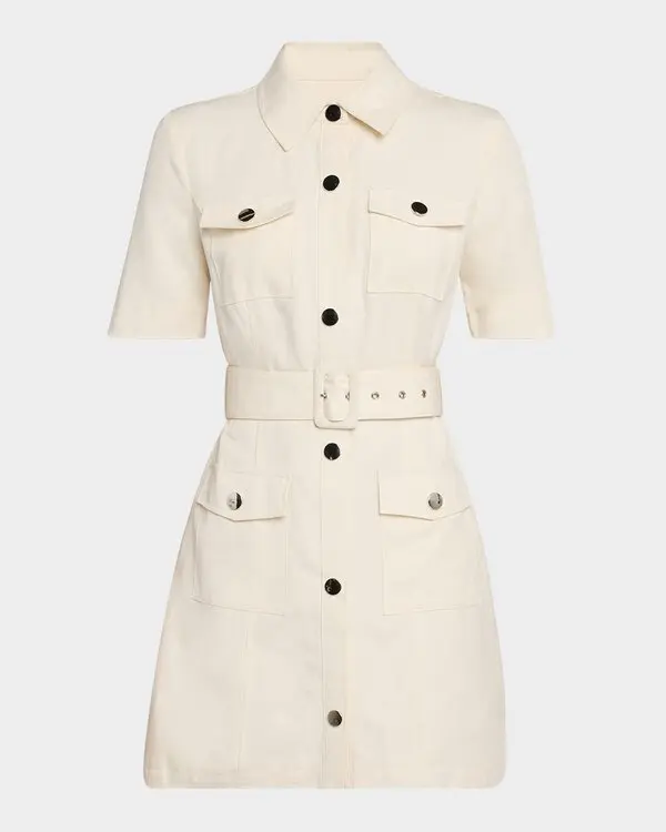TOCCIN Lydia Short-sleeve Shirtdress - Bone