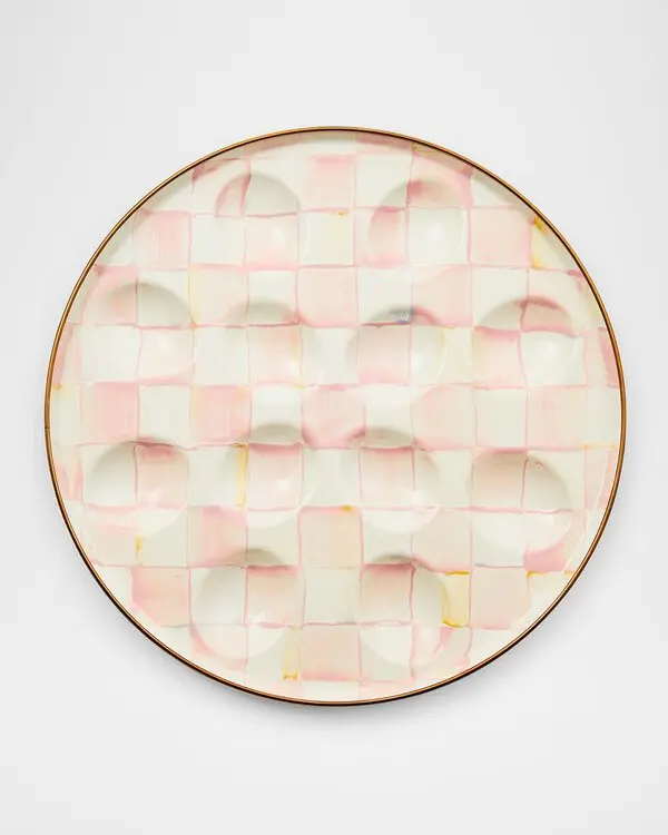 MACKENZIE-CHILDS Rosy Check Egg Plate