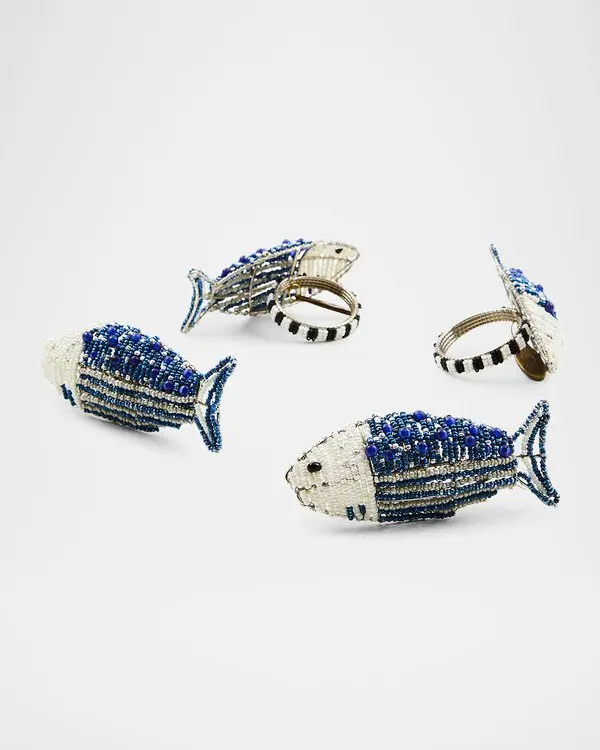 MACKENZIE-CHILDS Go Fish Napkin Rings, Set Of 4 - One-color