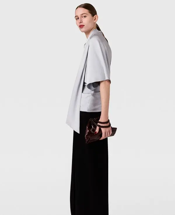 Stella McCartney Tie Neck Asymmetric Top - Pearl Blue
